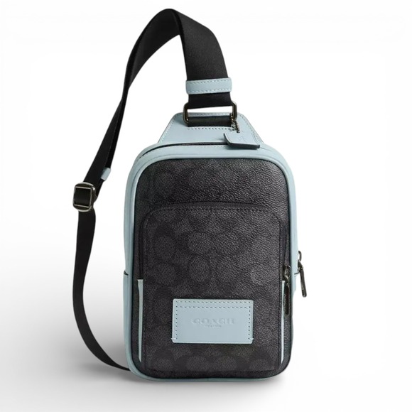 Coach | Bags | Coach Racer Sling Pack Bag Charcoal Blue Colorblock ...